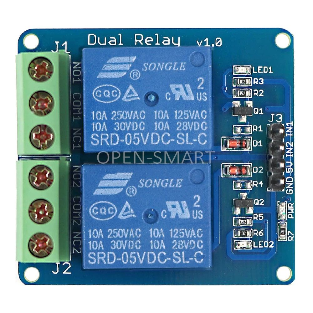 5v Dual Relay Module Two -channel Relay Module 2-ch High Level Trigger ...