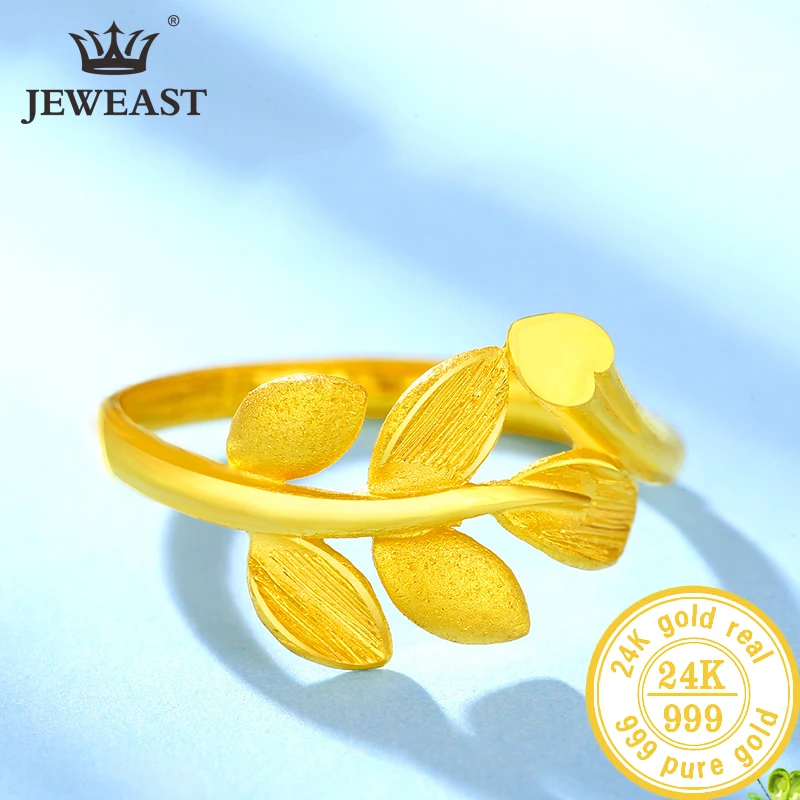 Qa 24k Pure Gold Ring Real Au 999 Solid Gold Rings Elegant Shiny ...