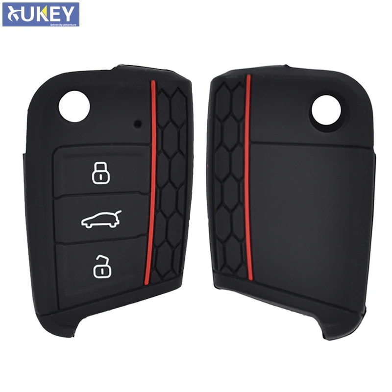 Silicone Key Case Cover For VW Polo Golf 7 Tiguan for Skoda Octavia ...