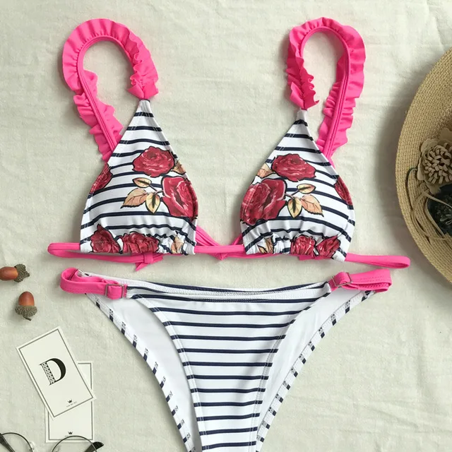 Sexy Mini Swimwear Women Bikini 2019 Printed Flower Swimsuit Tankini