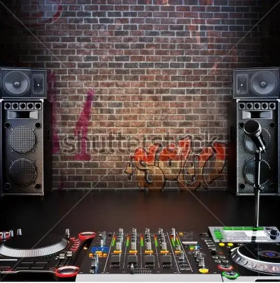 Dj Hip Hop Jazz Music Red Brick Stone Wall Stage Backdrops Vinyl Cloth ...