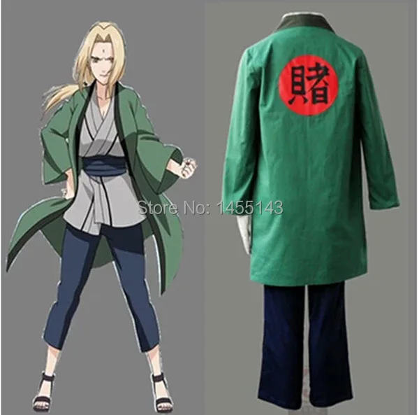 NARUTO Senju Tsunade Unisex Cosplay Costume kimono+vest+pants+belt Free ...