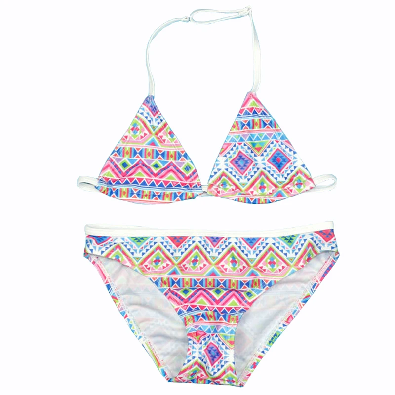 2018 New Summer Girls Split Two Pieces Swimwear Girls Folk Custom