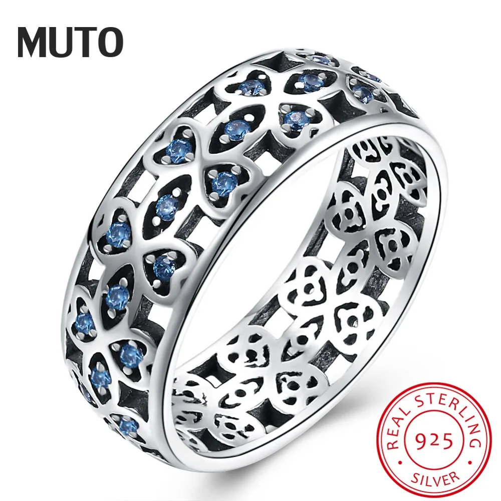 MUTO Sky Blue Crystal Tiny CZ Heart Shape Finger Aros Rings Real 925 MUTO Sky Blue Crystal Tiny CZ Heart Shape Finger Aros Rings Real 925