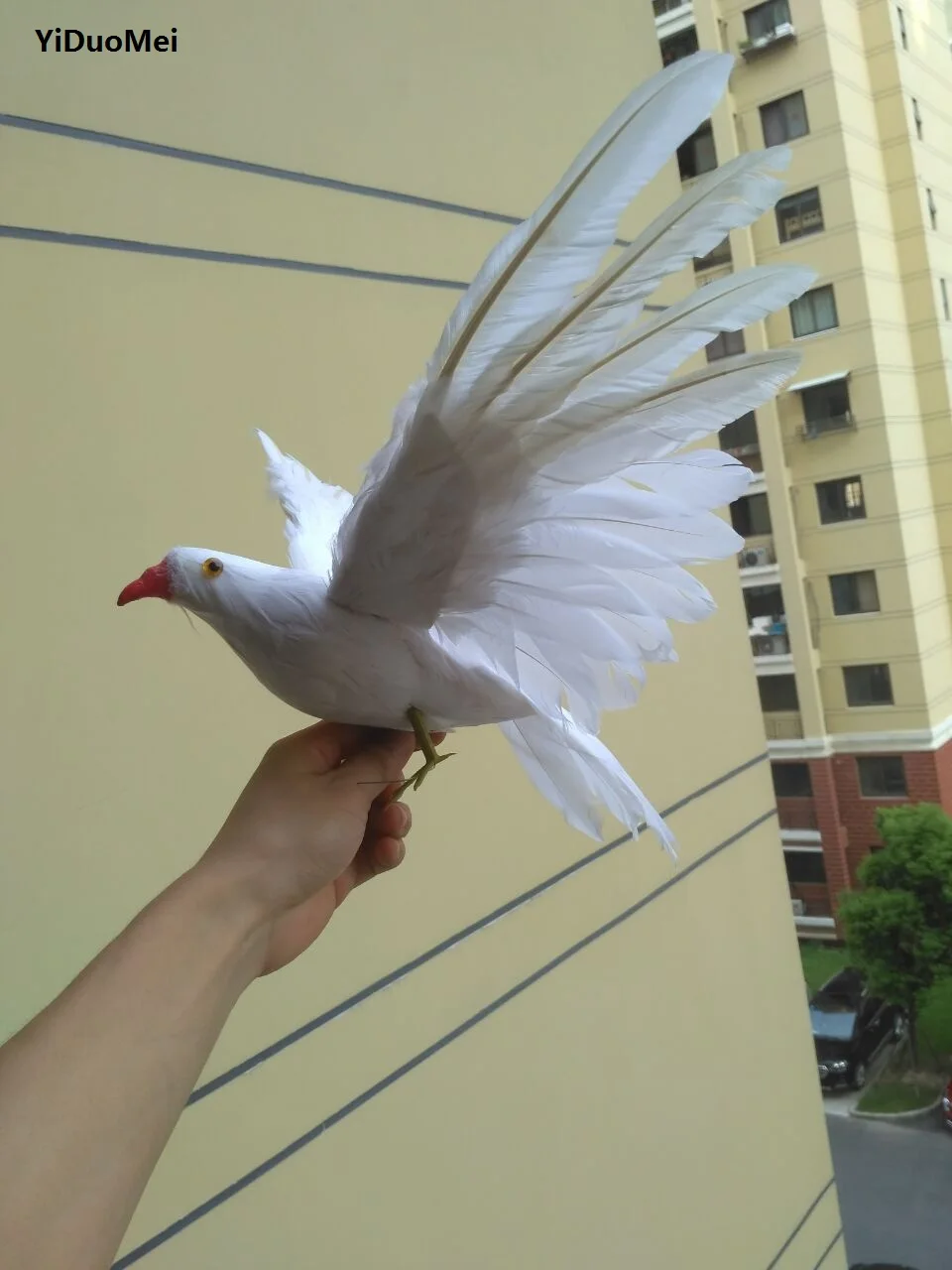 Large 30x45cm Artificial White Dove Bird Model,foam&feathers Spreading ...