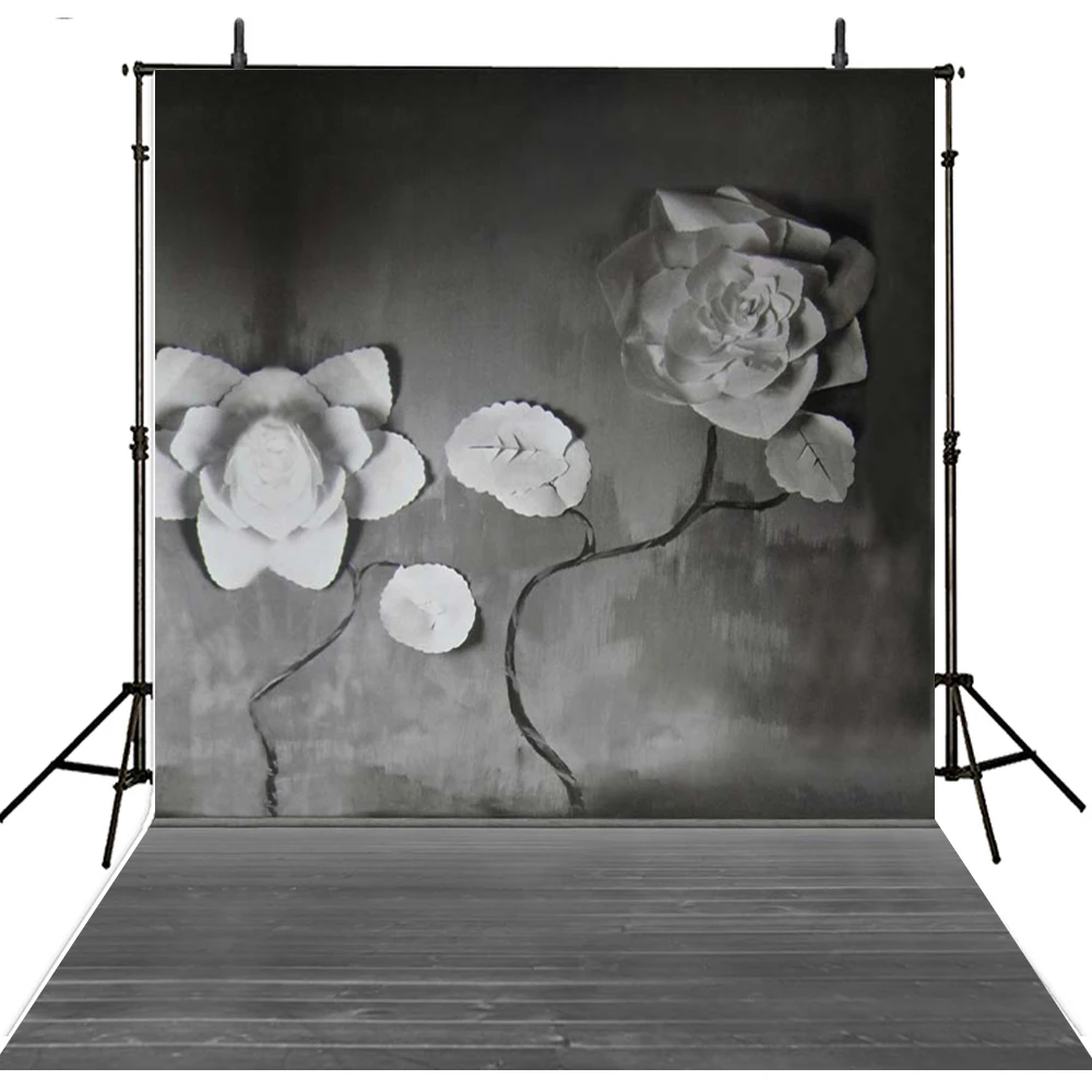 Gery Solid Photography Backdrops Vinyl Backdrop For Photography Floral ...