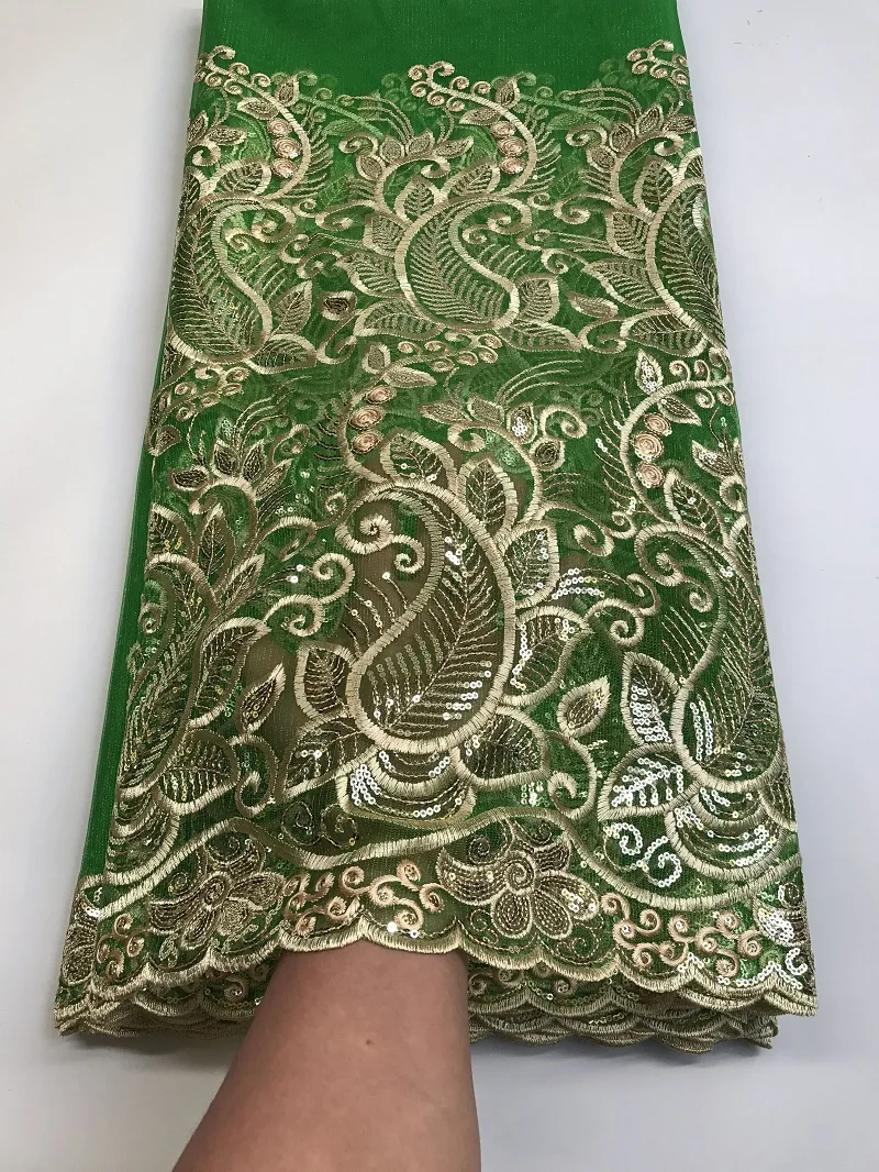Green Sequins Lace Fabric 2019 High Quality African Evening Dress ...