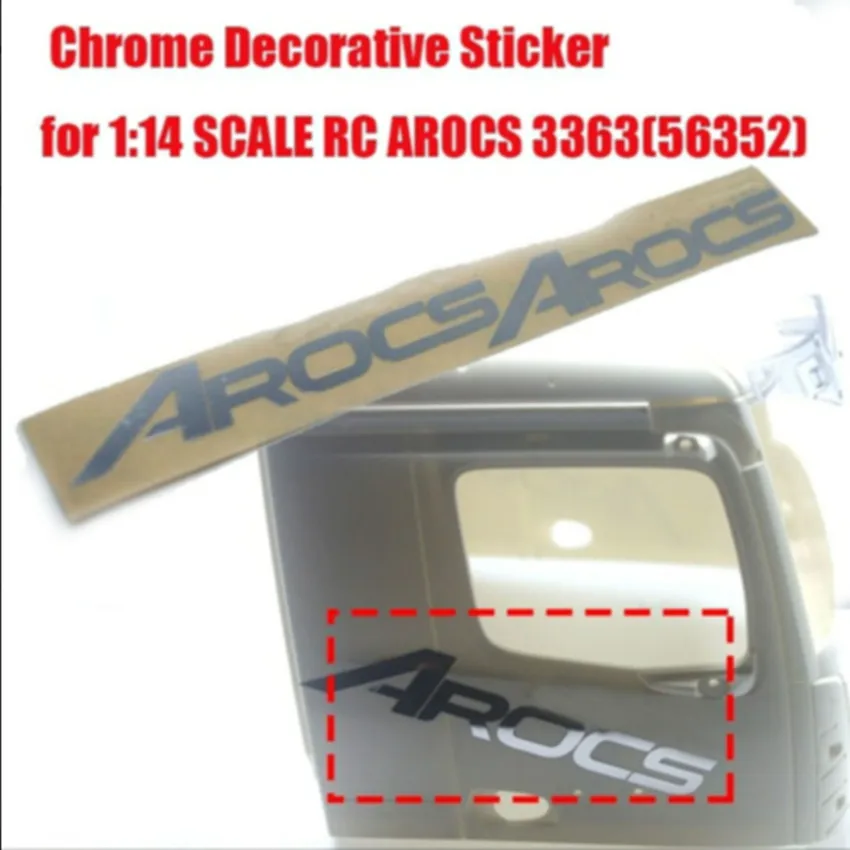 Arocs logo chrome decorative sticker for 1:14 scale rc trailer tractors ...