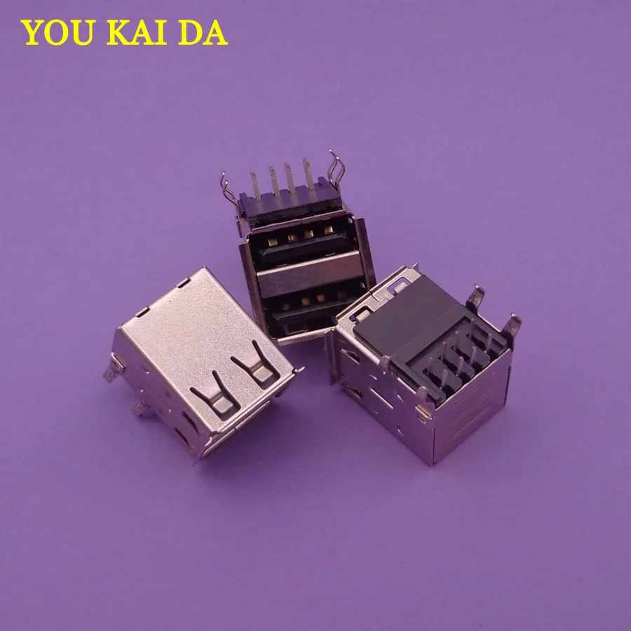 5 200 unids/lote doble USB 2,0 tipo A hembra, Conector de 4 pines de ...