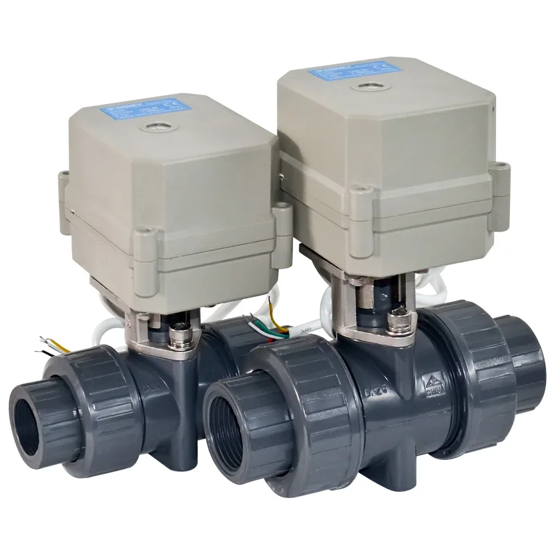 PVC-DC24V-2-way-Electric-Ball-Valve-with-instruction-DN20-G3-4-Plastic ...