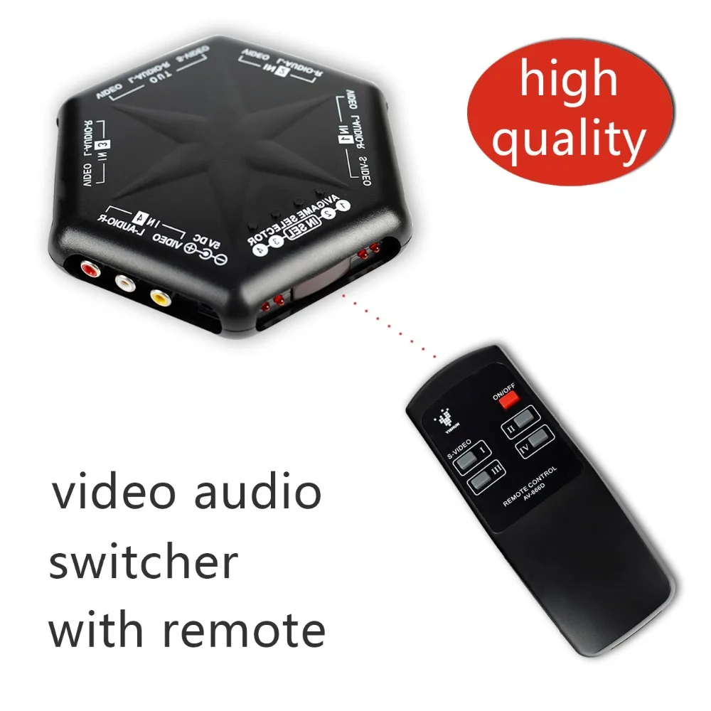 1pcs AV SWITCHER AV switch 4 way good quality Converter video audio ...