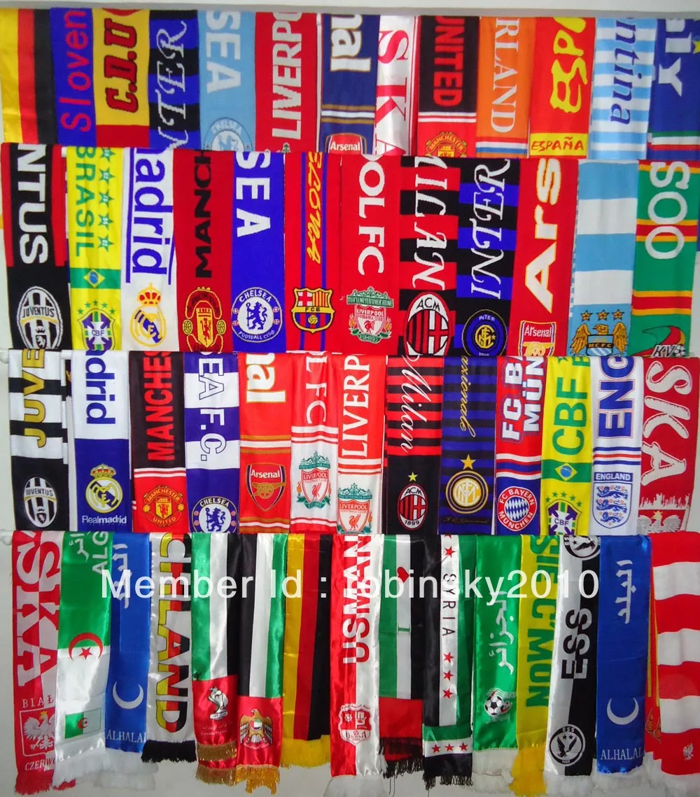 Soccer team scarf , fan scarf , knited football scarf|scarf black|scarf ...
