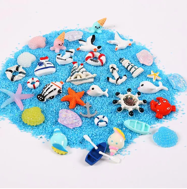 10pcs/lot Cartoon Ocean Style Resin Accessories Kid Hair Decorative ...