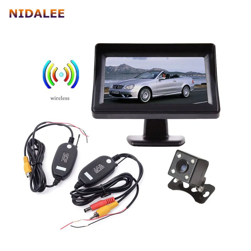 Wireless Car Rear View Backup Camera with 4.3' LCD Display Monitor ...