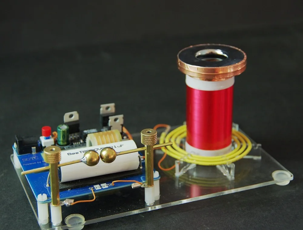Tiny-tesla-coil-BALL-GAP-Discharger-SGTC-spark-gap-tesla-coil-DIY-Kits ...