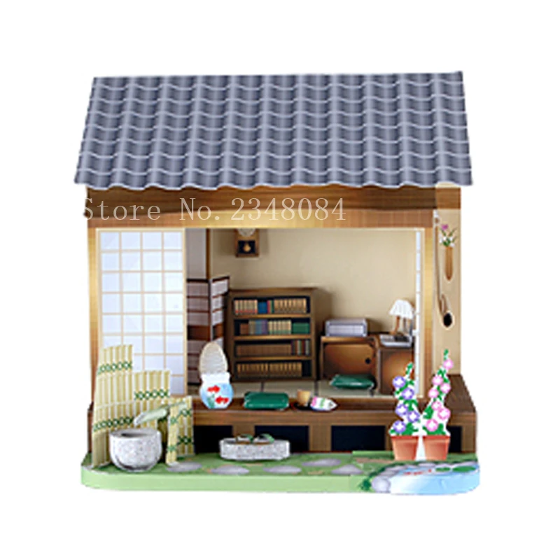 Japanese 3d Paper Model Buildings Bookstore Paper Craft Cube Diy Manual ...