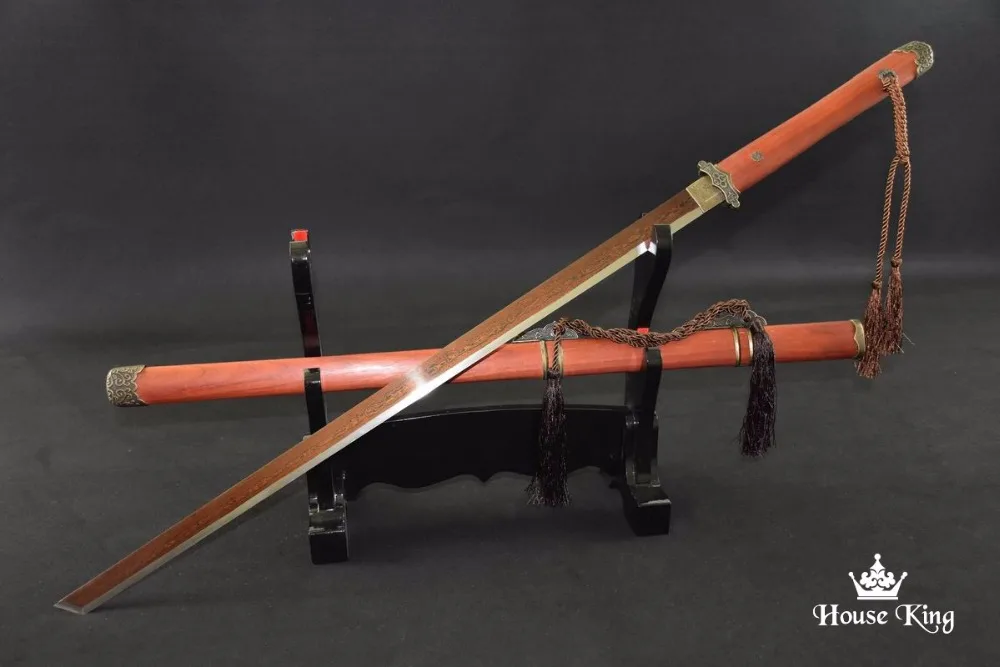 Red wood pattern steel red Sword Forging ancient tempered 15 hand ...