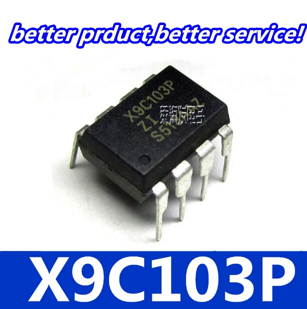 Freeshipping 10PCS/LOT X9C103P X9C103 X9C103PZI X9C103PIZ DIP 8 E2POT Nonvolatile Digital ...