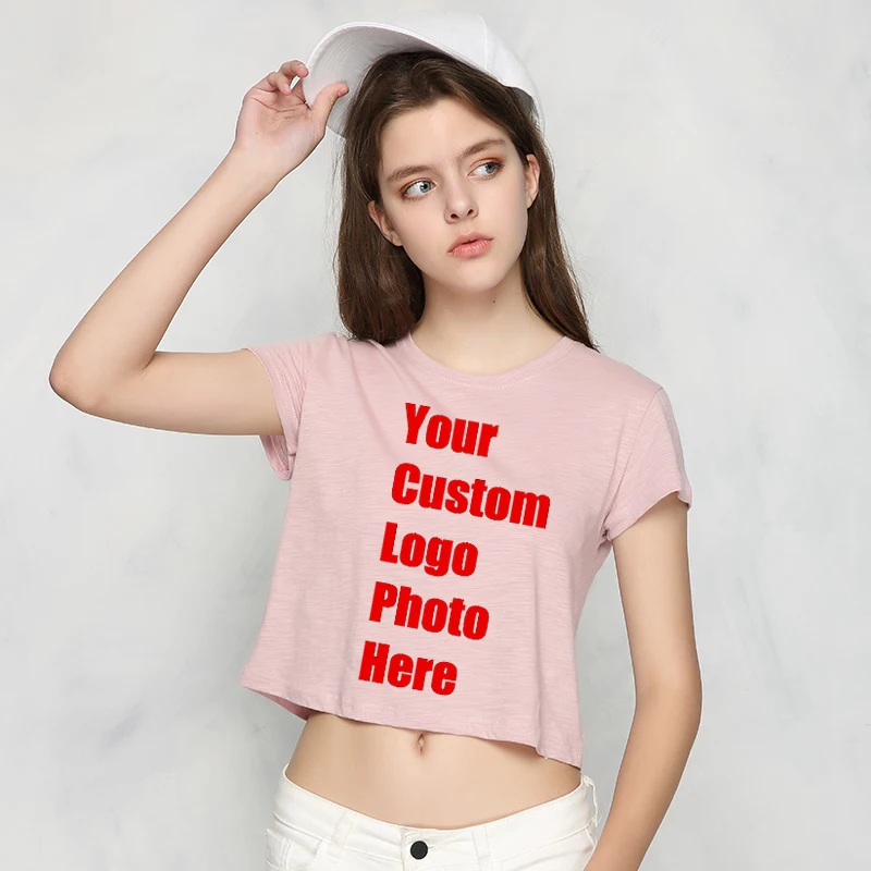 Buy Lady Harajuku Women T Shirt Summer Tees T Shirts Solid Custom Made Logo