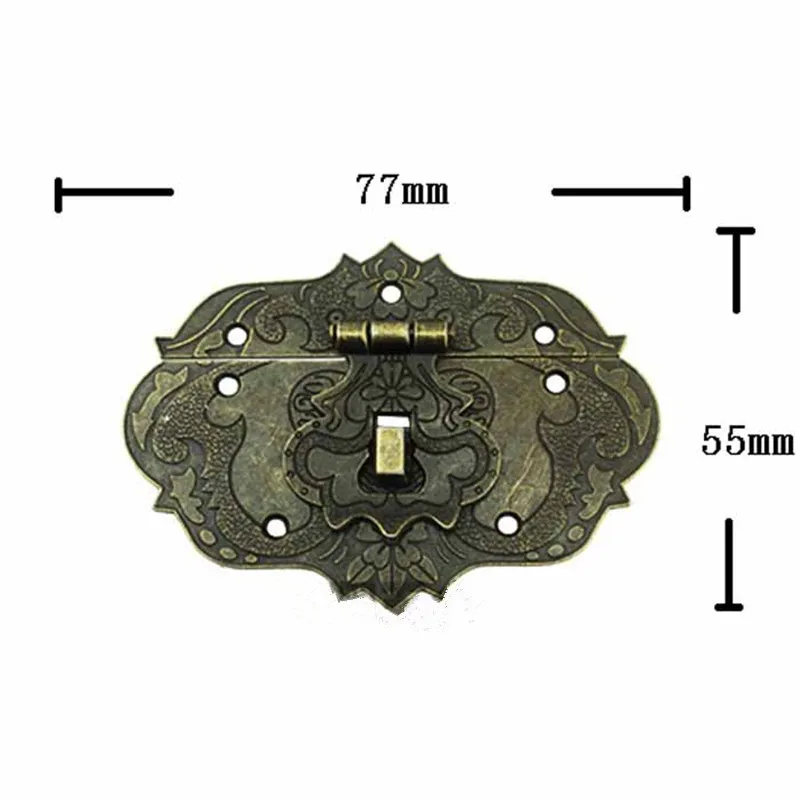 Wooden Box Lock,Box Buckles Pattern Carved Flower,Bronze Tone,55*77mm ...