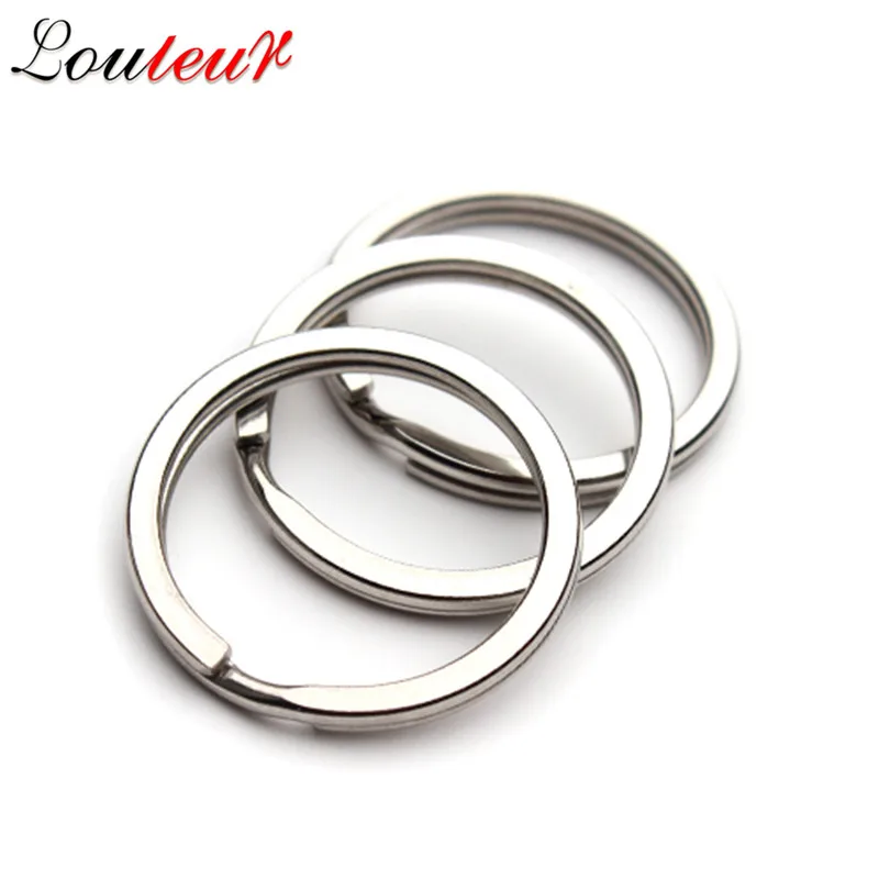 Louleur 20pcs/lot 23mm Stainless Steel Flat Keyring Key Chains Round ...