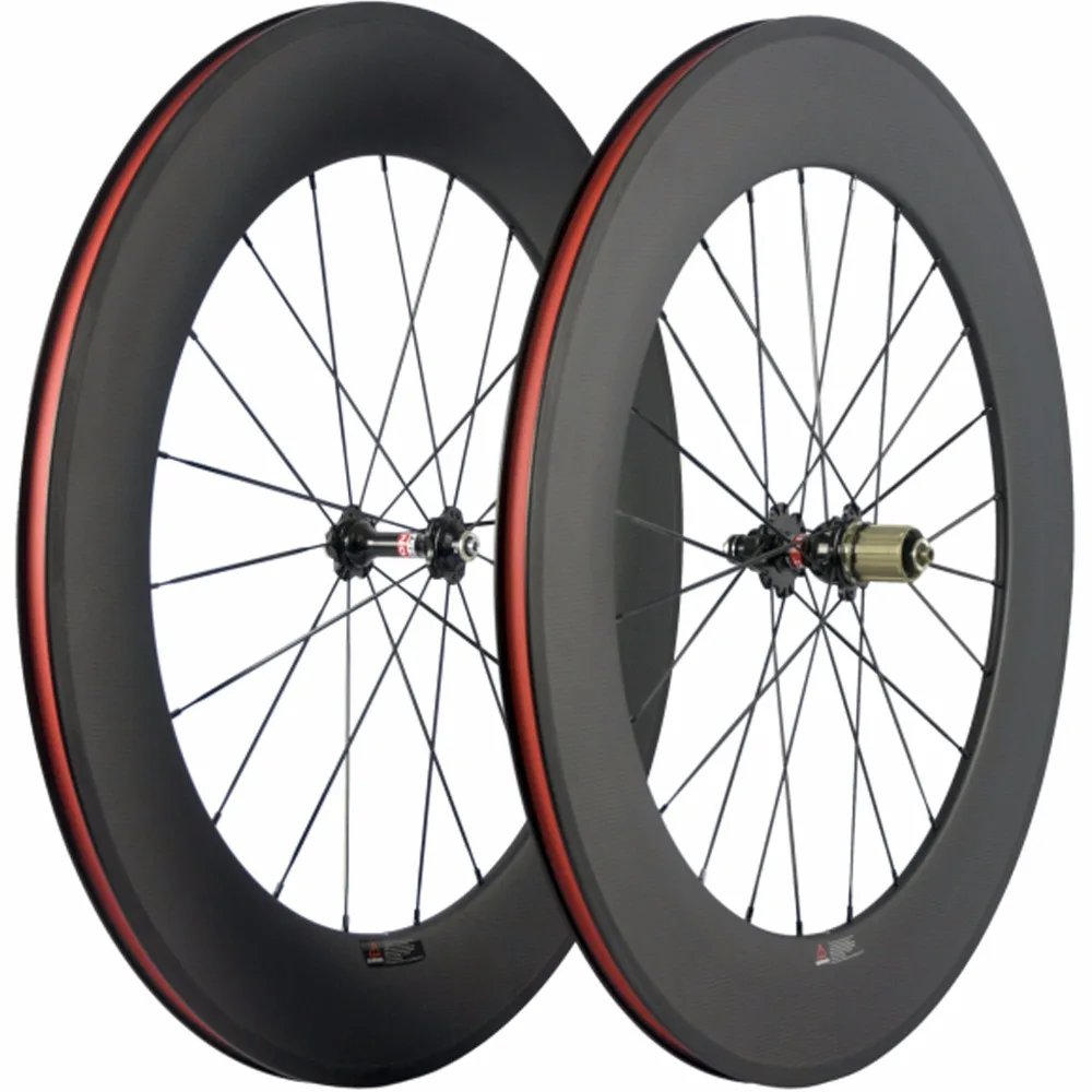 700c Full Carbon Fibre 88mm Carbon Road Wheels Novatec 271 Hub Clincher ...