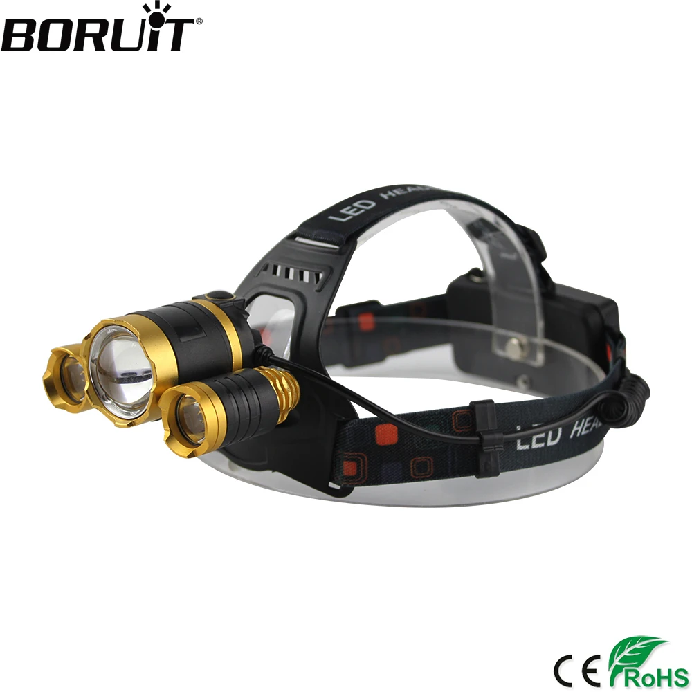 Cheapest BORUiT Rechargeable Zoomable Headlamp 3000LM XML T6 R2 LED ...