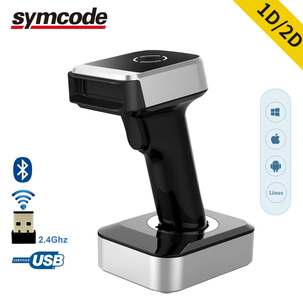 Symcode escáner de código de barras inalámbrico, lector de código QR ...