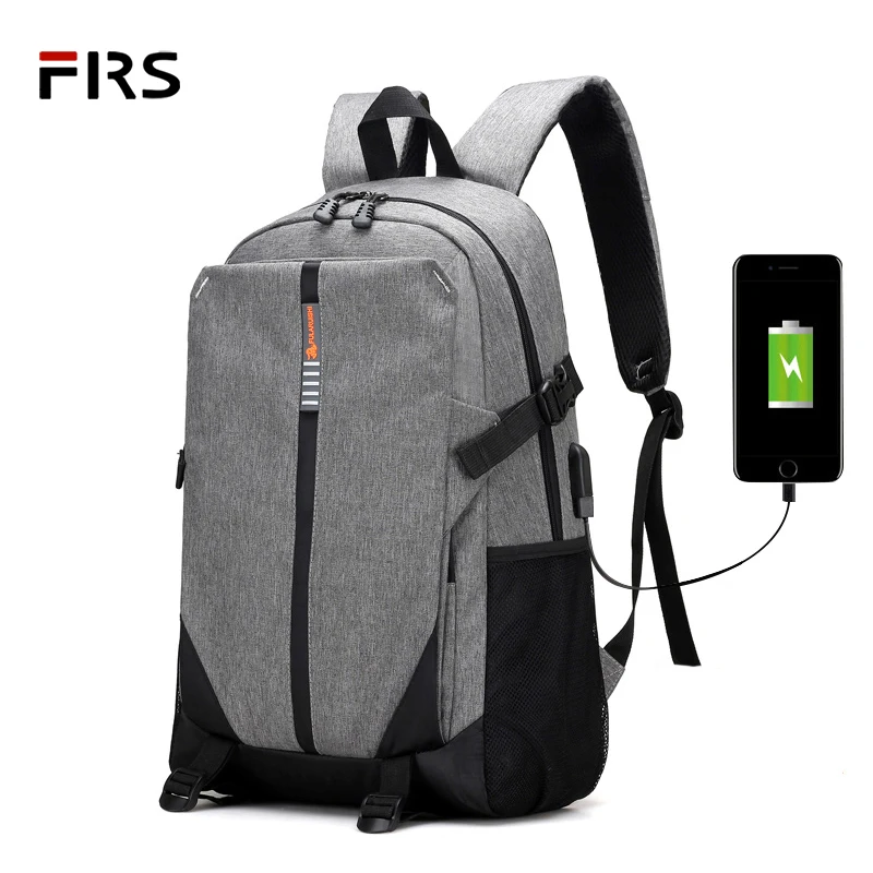 FLRS New Male Oxford Multifunction USB charging Backpack College ...