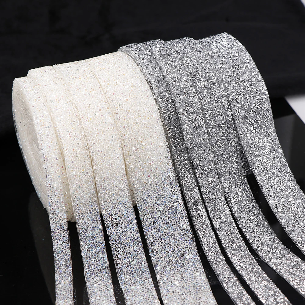 1 Yard Sewing Trim Crystal Motif Strass Hot Fix Shining Resin ...