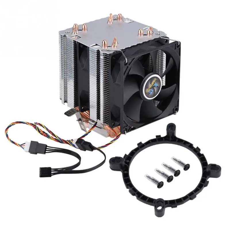 Quiet 4pin 6 Heatpipe CPU Cooler Dual tower Air Cooling 800 2200 ...