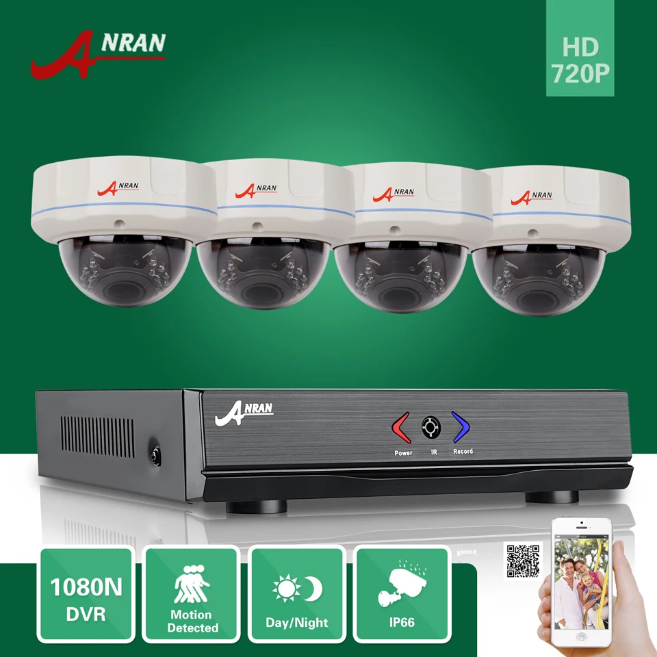 ANRAN CCTV 4CH 1080N HDMI AHD DVR 720P 30 IR Day Night Outdoor Vandal ...