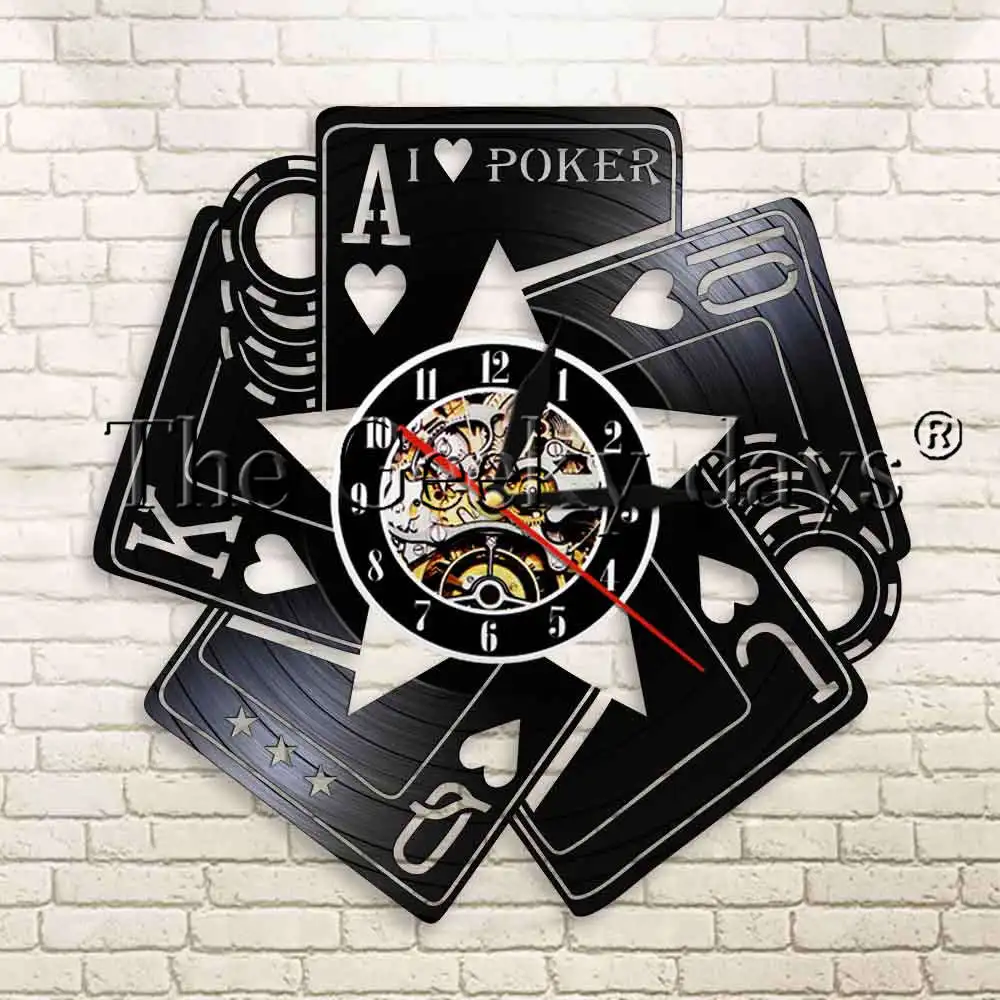 1Piece I Love Poker Casino Chips Betting Modern Wall Clock Poker ...