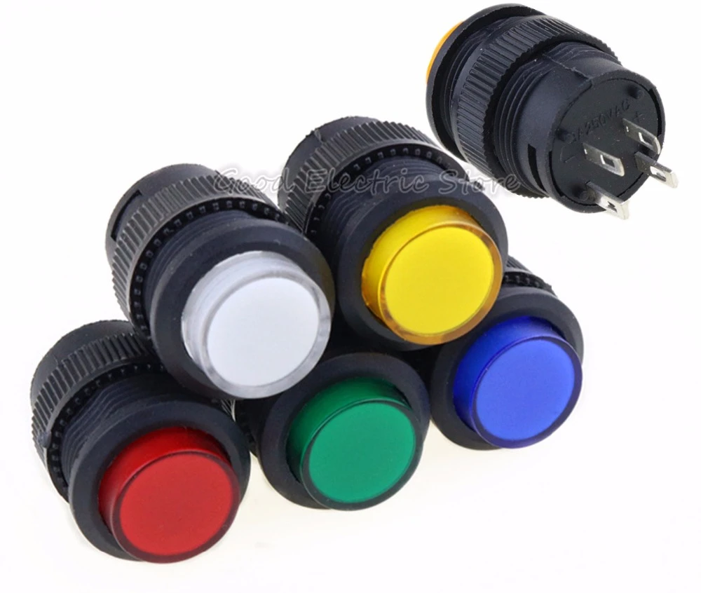 Self-lockin 16mm Latching/momentary Push Button Switch With 5color Led ...