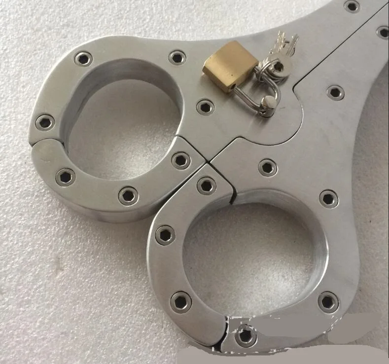 Luxury Aluminium Alloy Bondage Cangue Neck Collar Handcuffs Wrist Cuffs ...