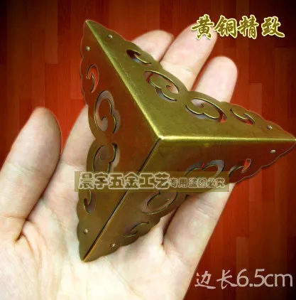 Corner Brackets Thick Chinese antique copper wrapping three single ...