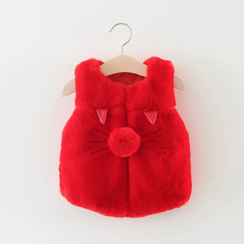 Girls coat vest 2019 autumn new baby girl vest baby round neck cartoon ...