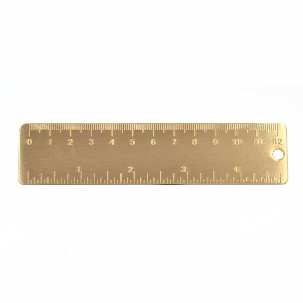 Thick 1mm Vintage Brass Handy Straight Ruler / Metal Copper Bookmark ...