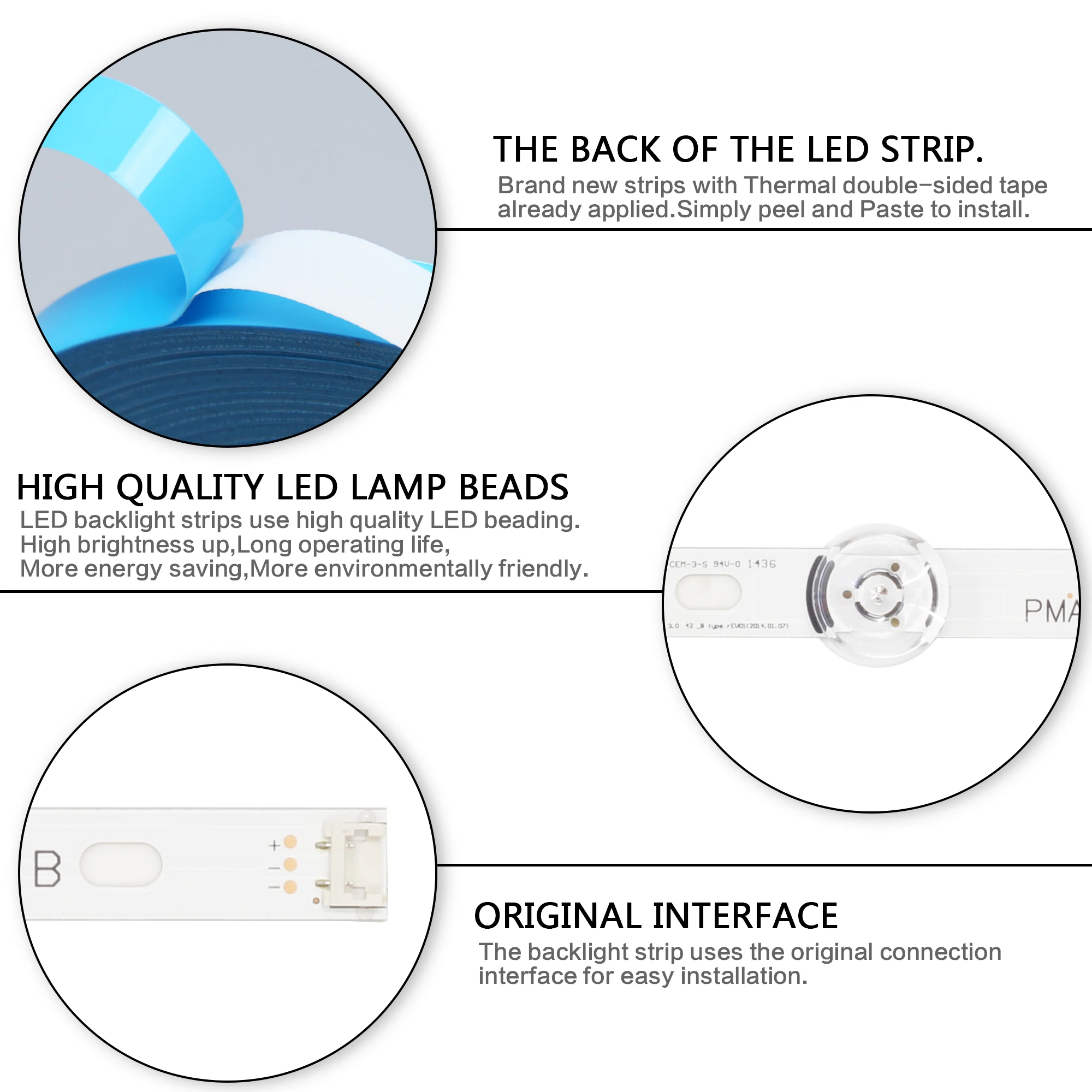 8 шт. х светодиодный светильник с подсветкой для LG 42LY320C LC420DUE ...