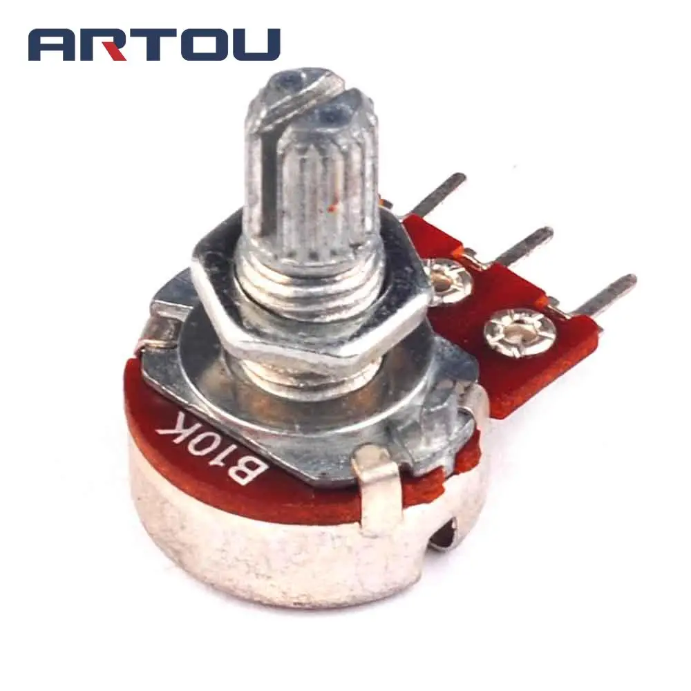 10PCS B10K 3P Short Handle Linear Taper Rotary Single Potentiometer ...