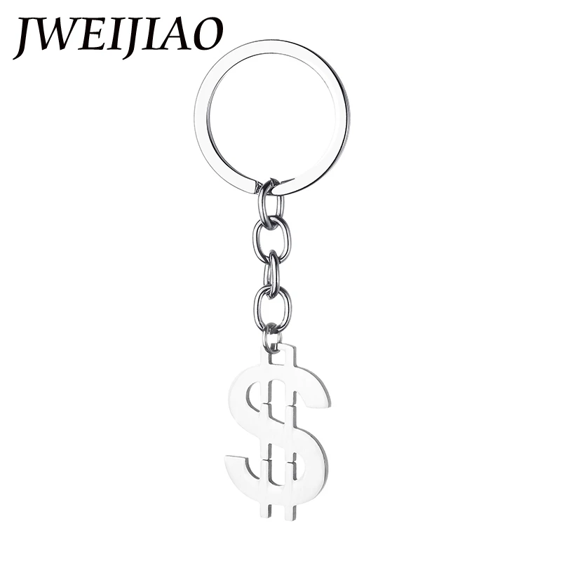 JWEIJIAO-Dollar-Mark-Sign-Keychain-Color-Stainless-Steel-Keyring-Key ...