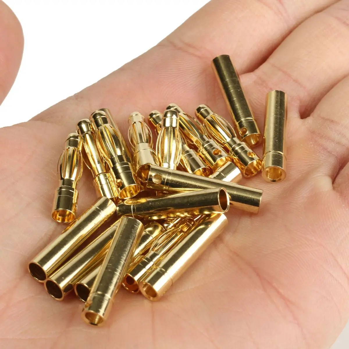 10 Pairs 4mm Gold Welding Bullet Connector Banana Plugs Adapter Shrink ...