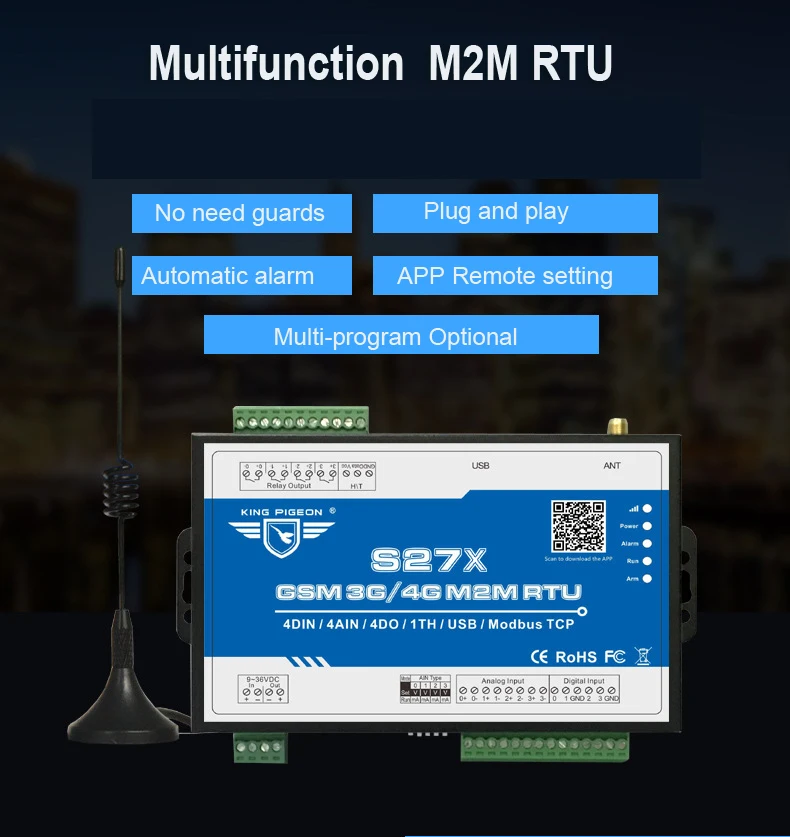 Wireless Modbus M2m Rtu Remote Monitoring Alarm System For Crane Coal ...