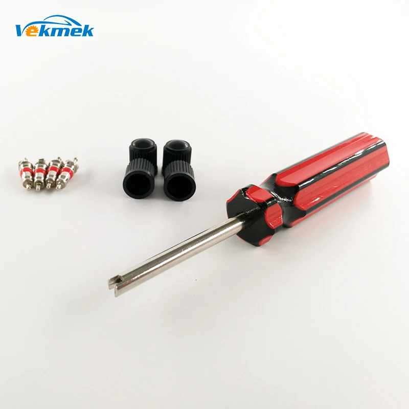 1 Set Tire Valve Service Kit 4 Valve Cores 4 Valve Caps 1 Valve Stem ...