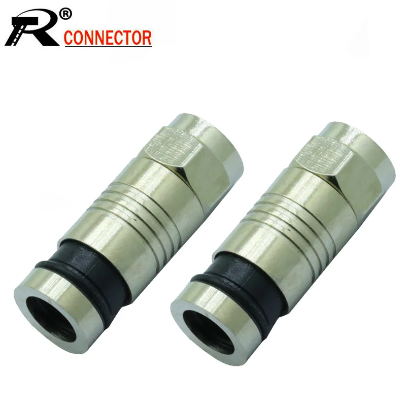 100 unidades/lote conector de compresión F impermeable RG6 RG59 adaptador de Cable bolsas de ...