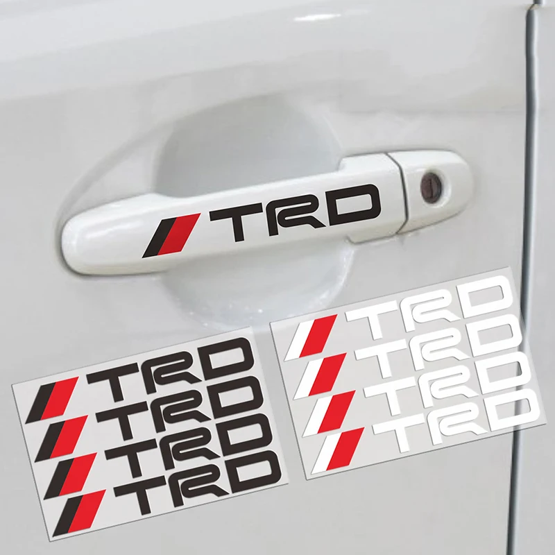 4pcs Car styling TRD Logo Door Handle Reflective Car Stickers ...