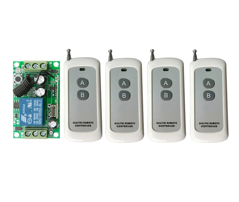 Sistema de Control remoto inalámbrico RF DC12V 10A 1CH 55*32*16mm 1*4 ...