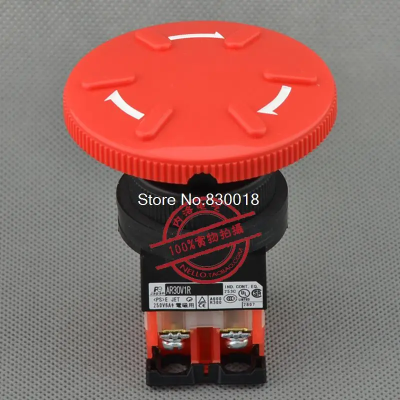 Original FUJI 30mm mushroom head emergency stop button switch 65 AR30V1R 01R AR30V1R 11R AR30V1R ...