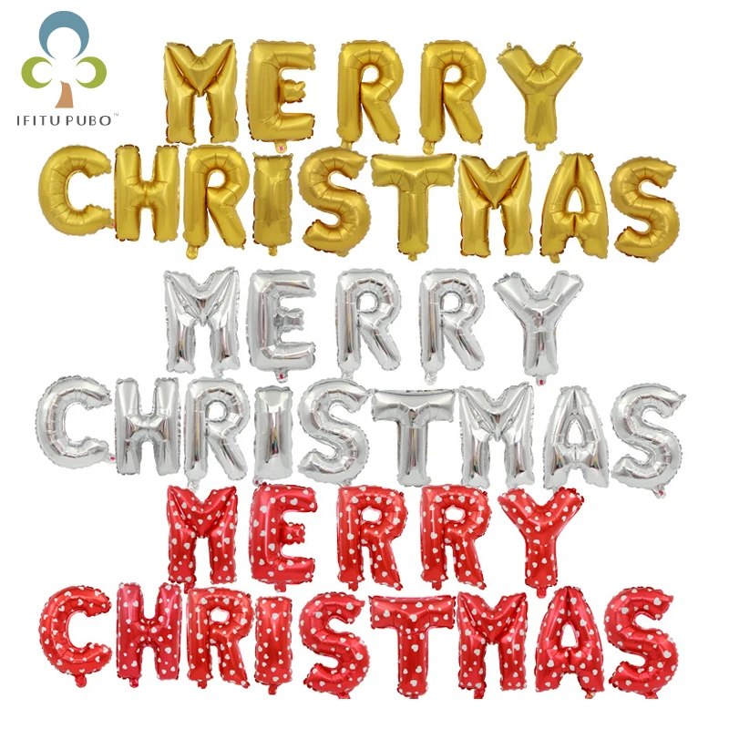 16 inch Merry Christmas Balloons Letters inflatable Helium Balloon For ...