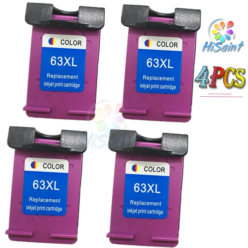 4x Tri Color Compatible Ink Cartridges For HP 63XL HP ENVY4520/ HP ...
